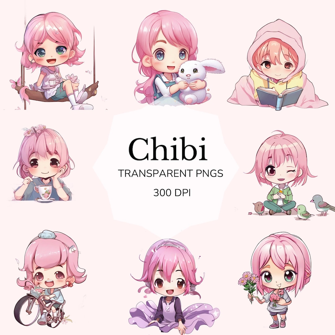 Chibi Clipart Chibi Girl Clipart Kawaii Clipart Chibi Clipart Bundle ...