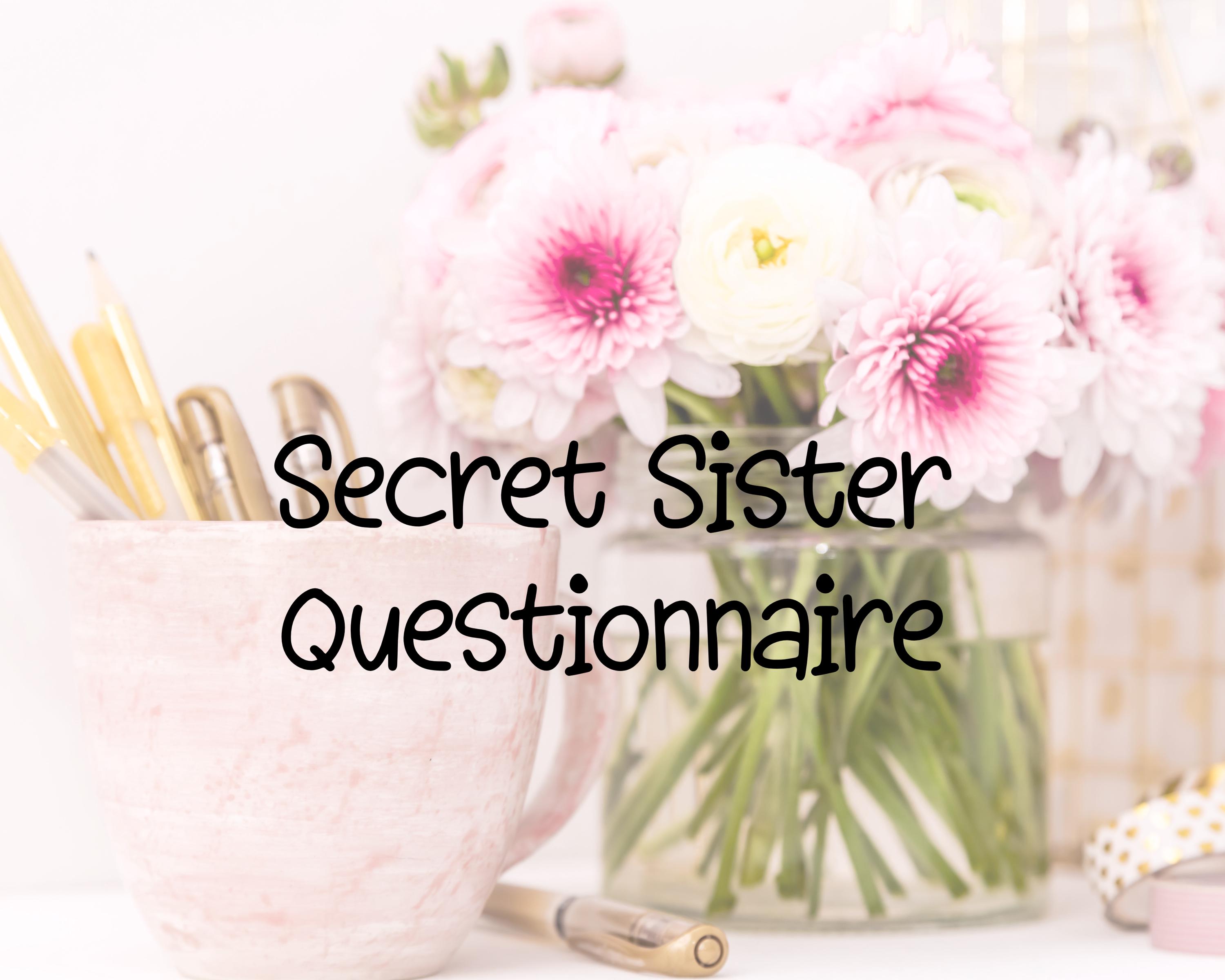 Secret Sister Questionnaire Template | Editable Secret Sister ...