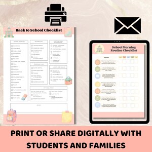 Ready for School Checklist, Printable Kids Routine Chart, Morning Tasks ...