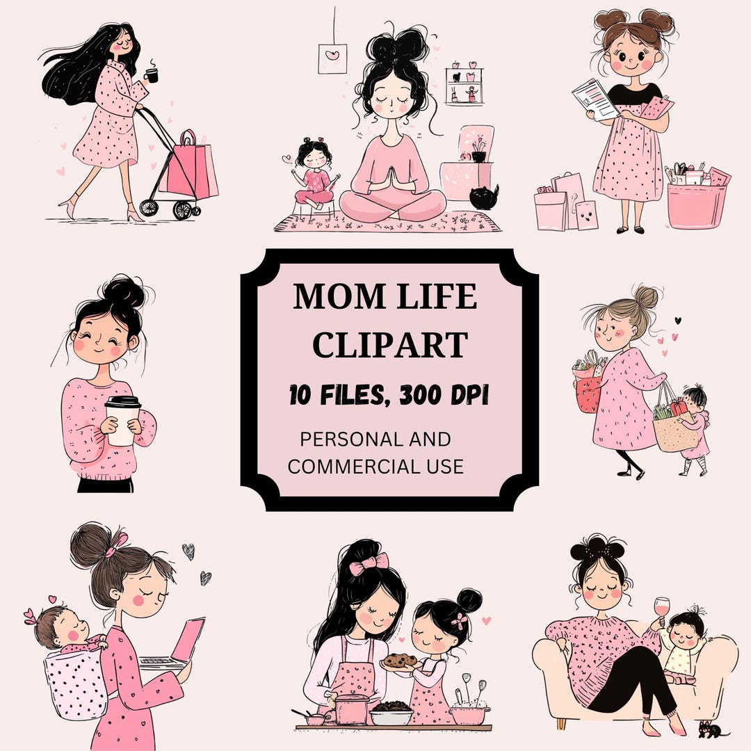 Digital Stickers Mom Life Clipart Mom Life Daily Mom Life Digital ...