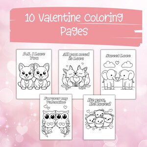 Valentine Coloring Pages for Kids Valentine Activity Adult Coloring ...