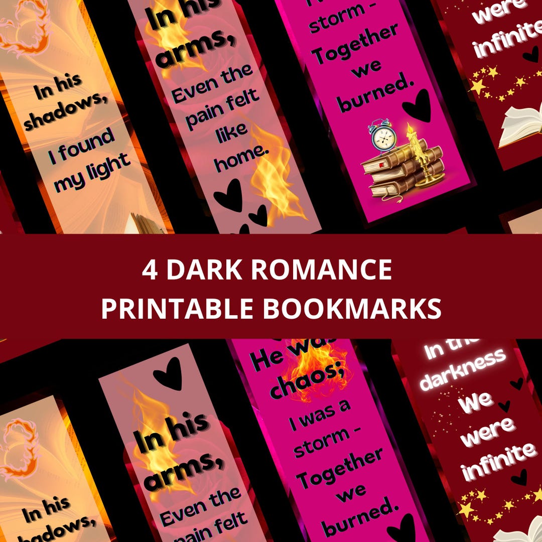 Dark Romance Bookmarks Printable Bookmarks Smut Bookmarks Digital ...