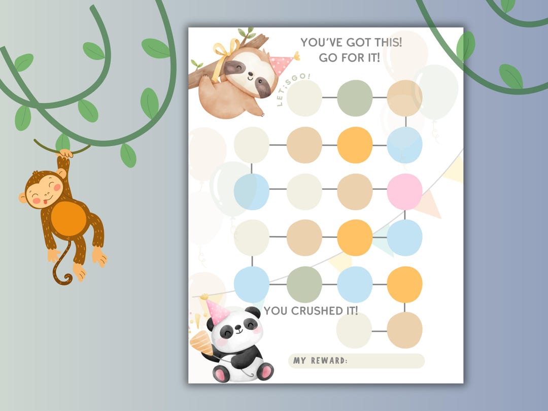 Reward Chart Jungle | Printable Behavior Chart for Kids | Potty ...