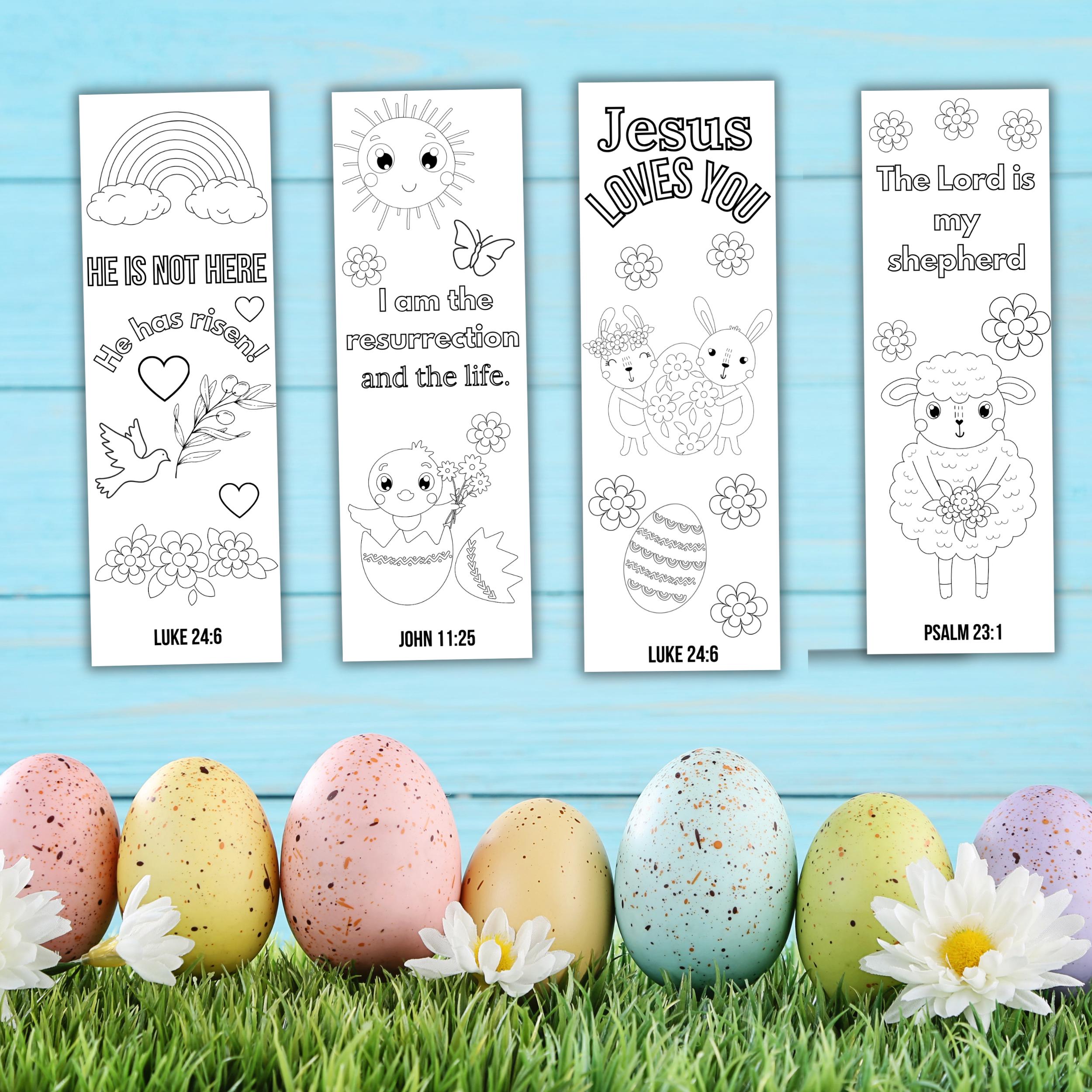 Kids Bible Verse Coloring Bookmarks | Easter Coloring Bookmarks ...