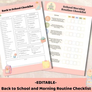Ready for School Checklist, Printable Kids Routine Chart, Morning Tasks ...