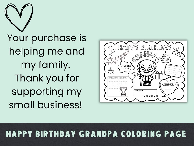 Happy Birthday Grandpa Coloring Page Happy Birthday Grandpa Printable ...