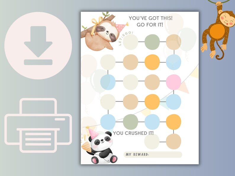 Reward Chart Jungle | Printable Behavior Chart for Kids | Potty ...