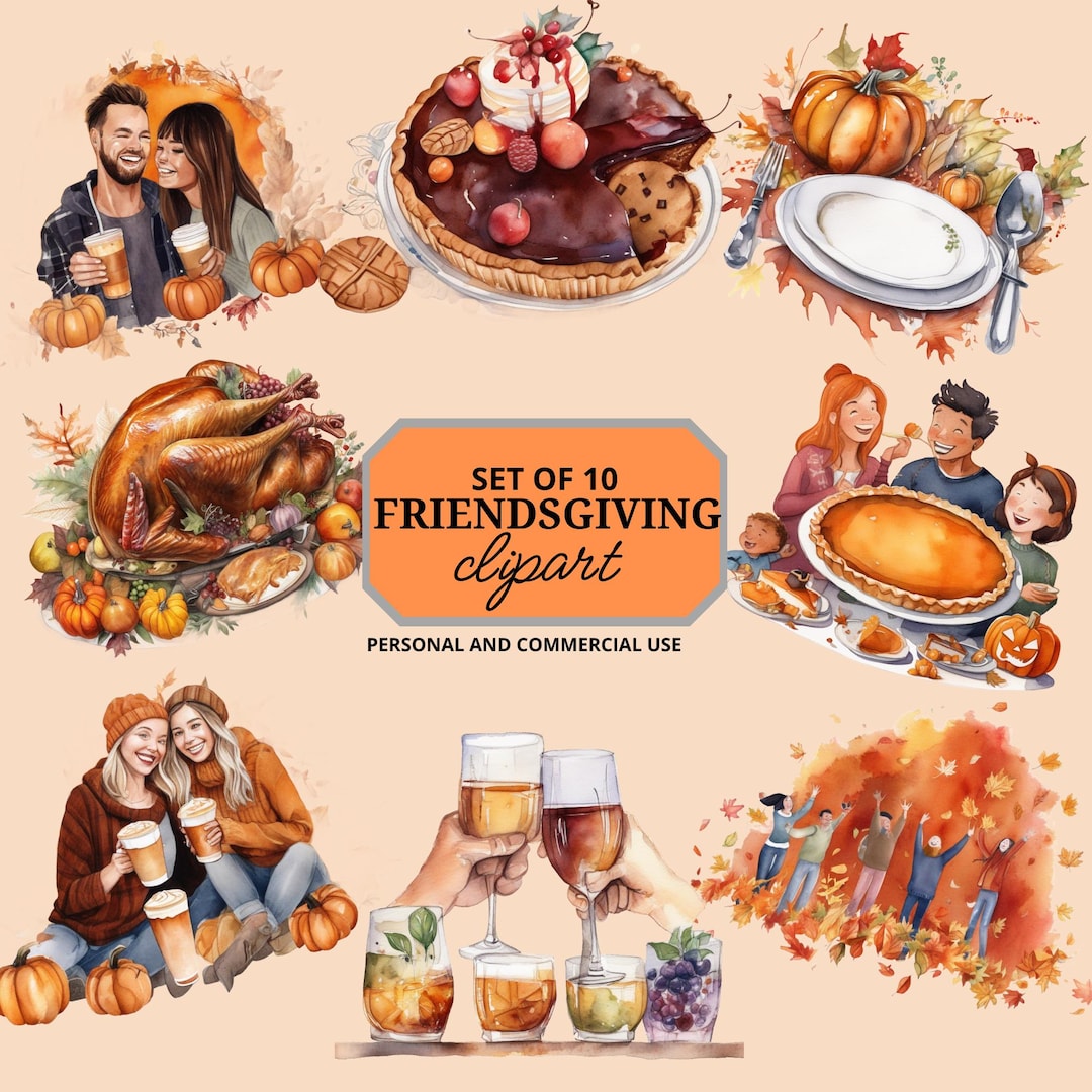 Friendsgiving Clipart Friendsgiving Dinner Fall Clipart Thanksgiving ...