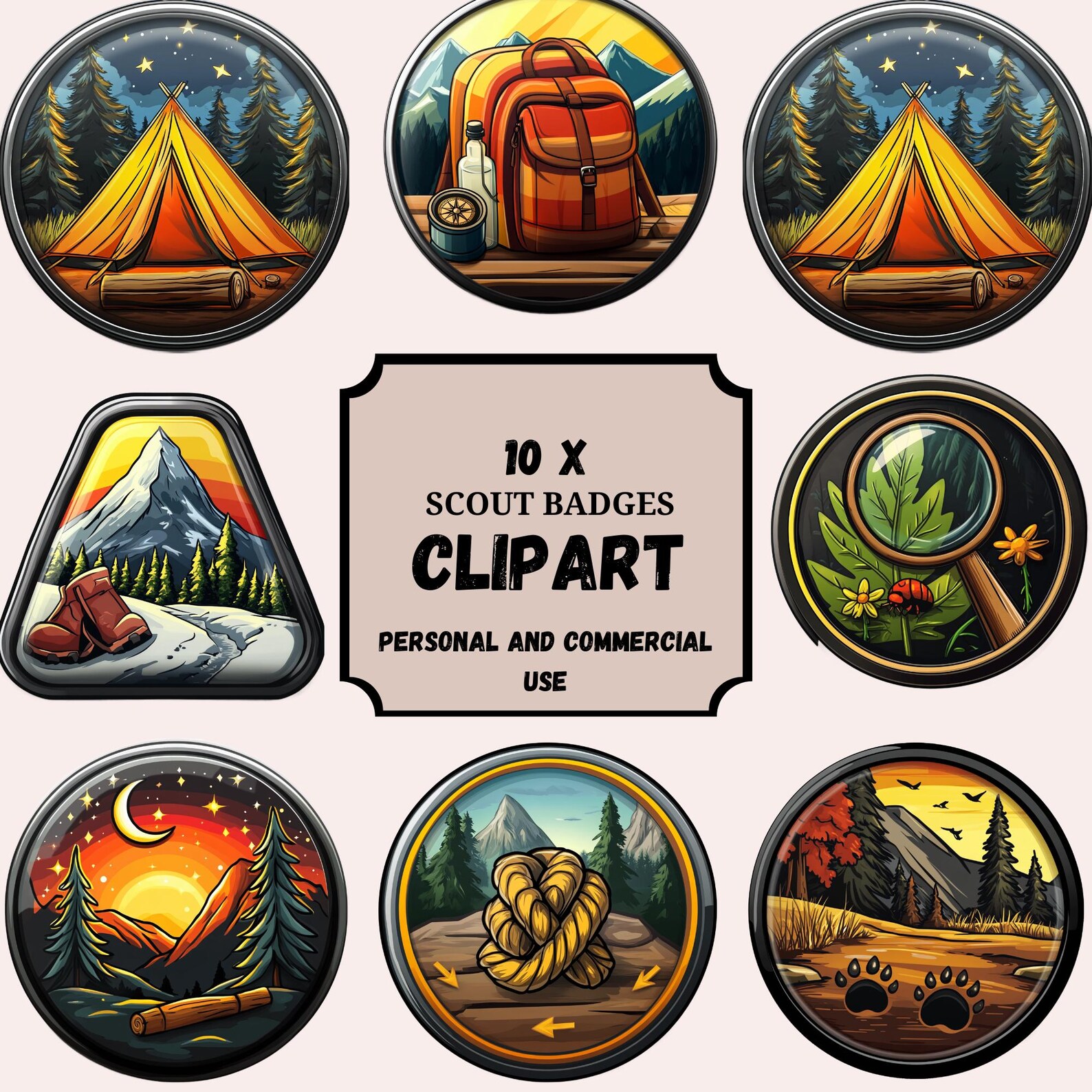 Camping Clipart Badges Clipart Scout Badges Wilderness Explorer Badges ...