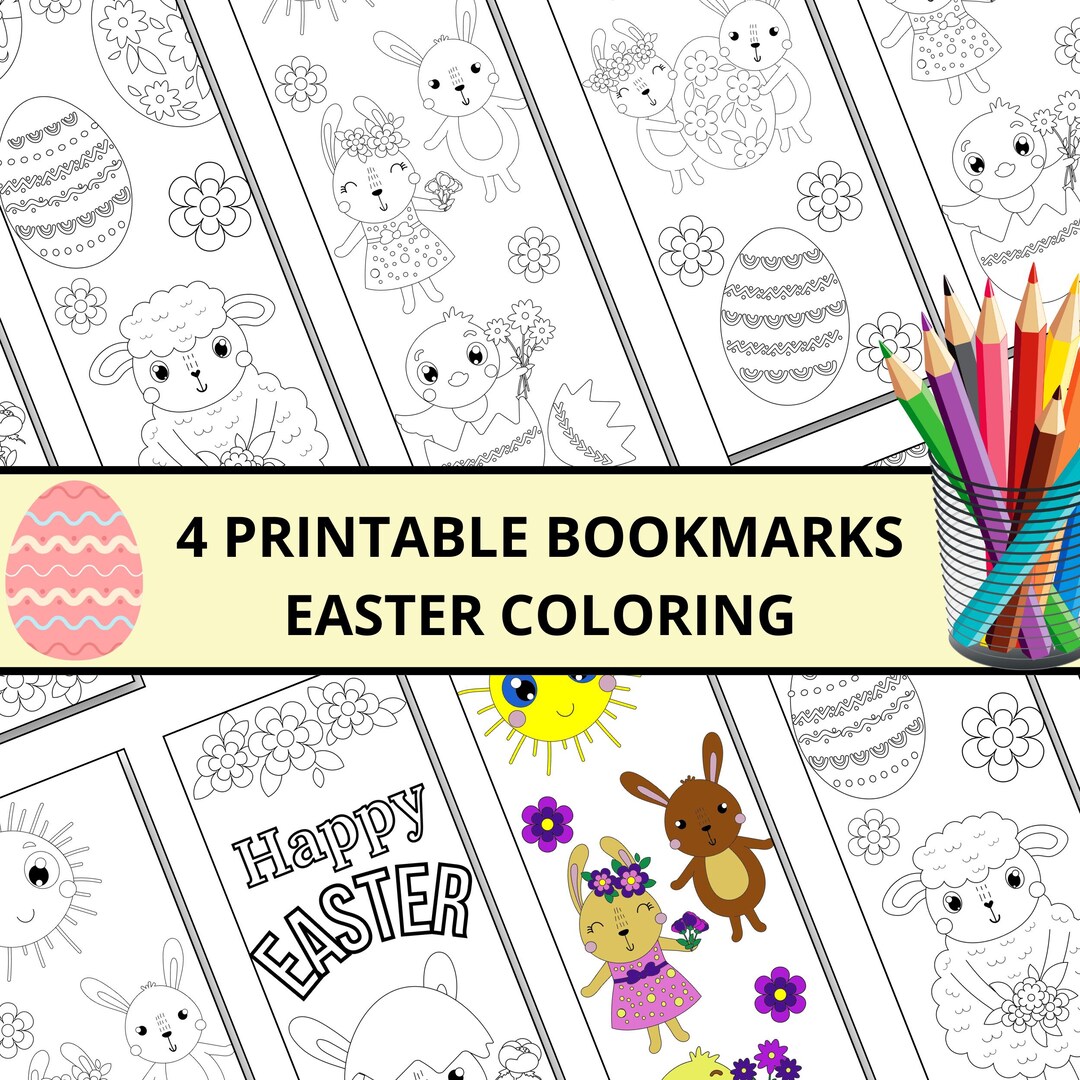 Easter Kid Activity | Easter Coloring Bookmarks | Easter Printable ...