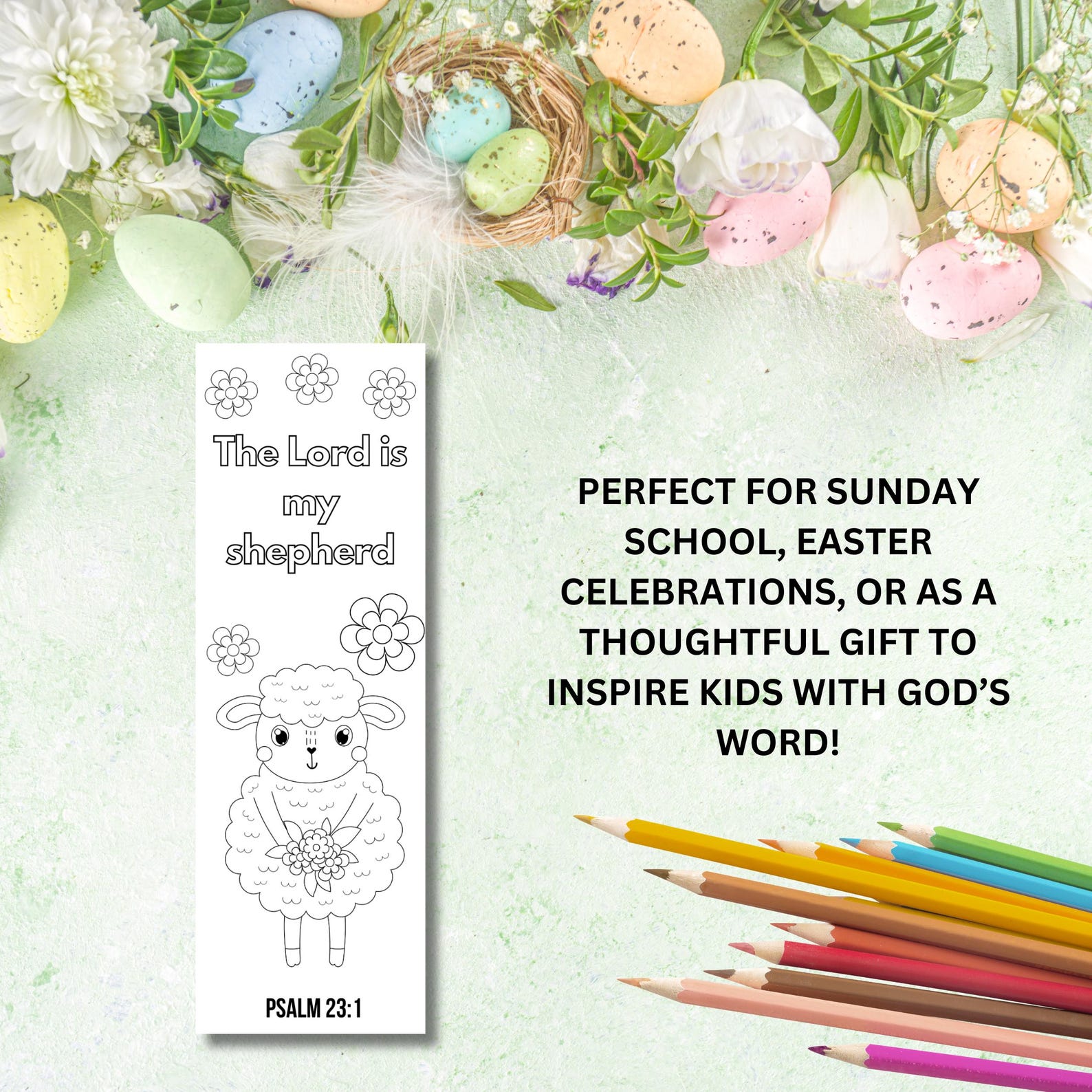 Kids Bible Verse Coloring Bookmarks | Easter Coloring Bookmarks ...
