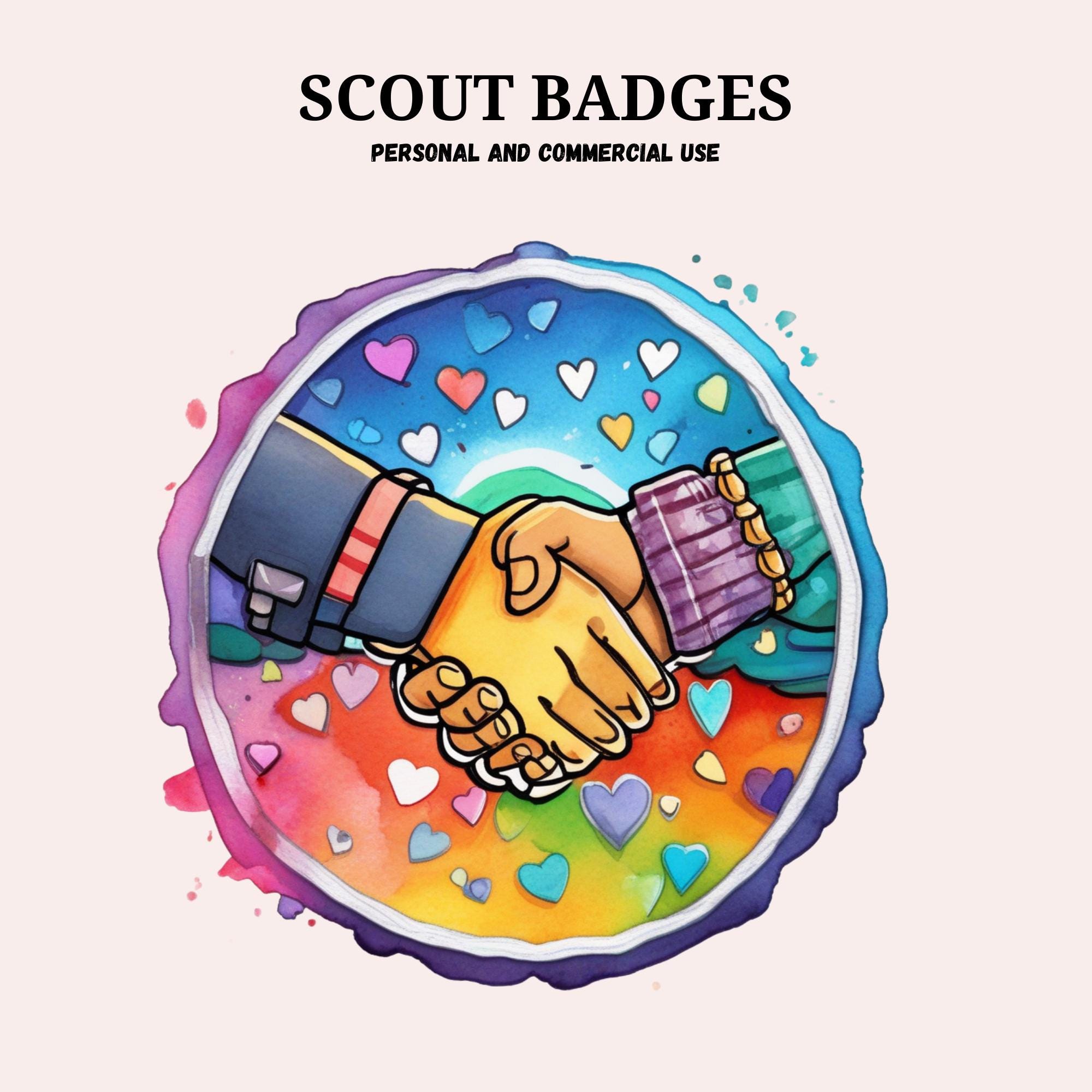 Camping Watercolor Clipart | Badges Clipart | Scout Badges | Wilderness ...