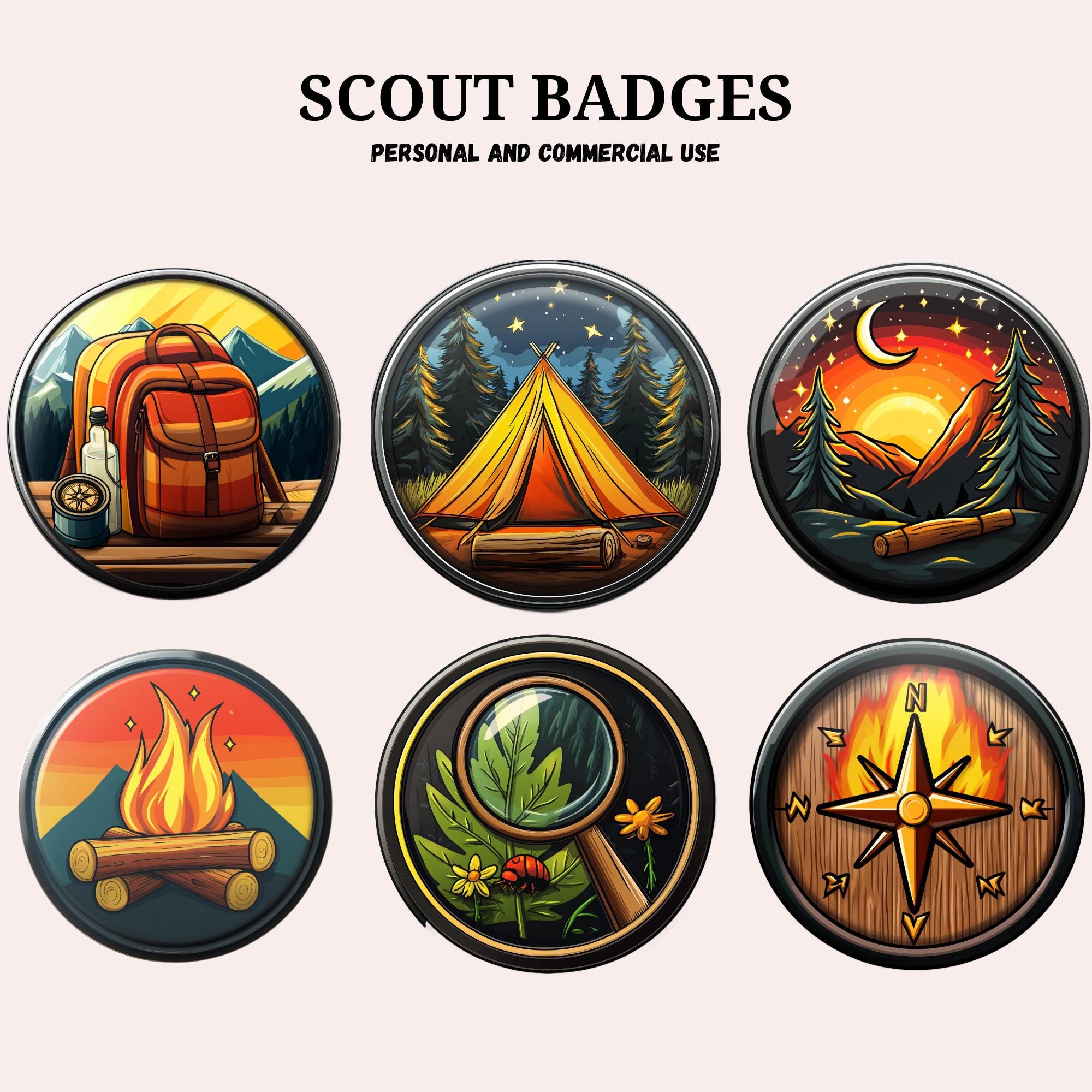 Camping Clipart | Badges Clipart | Scout Badges | Wilderness Explorer ...