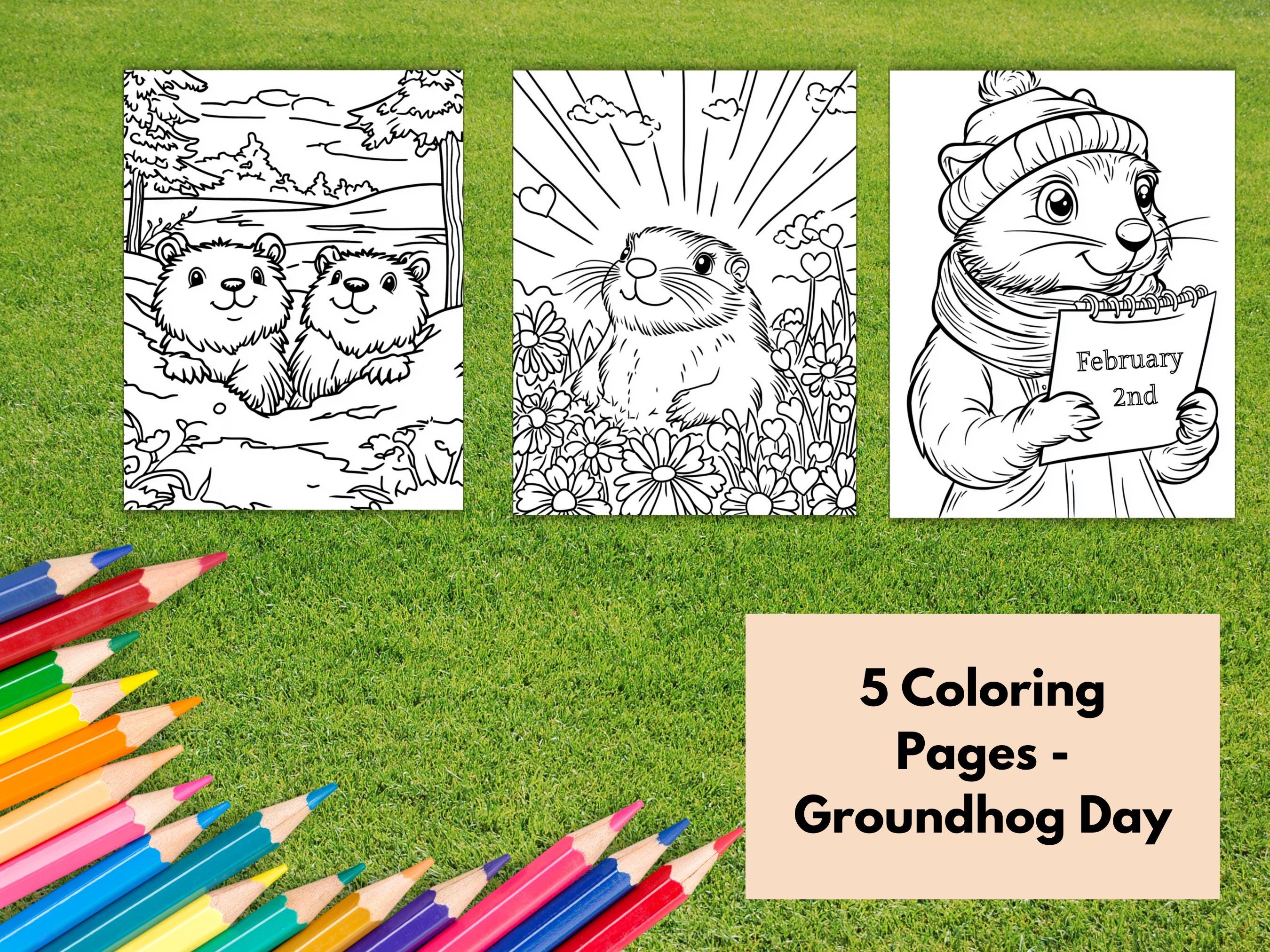 Groundhog Day Coloring Pages | Groundhog Day Celebrations | Groundhog ...