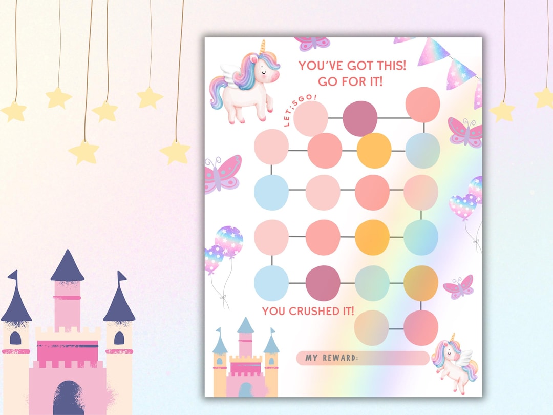 Unicorn Reward Chart Printable Reward Chart Printable Potty Chart Girl ...