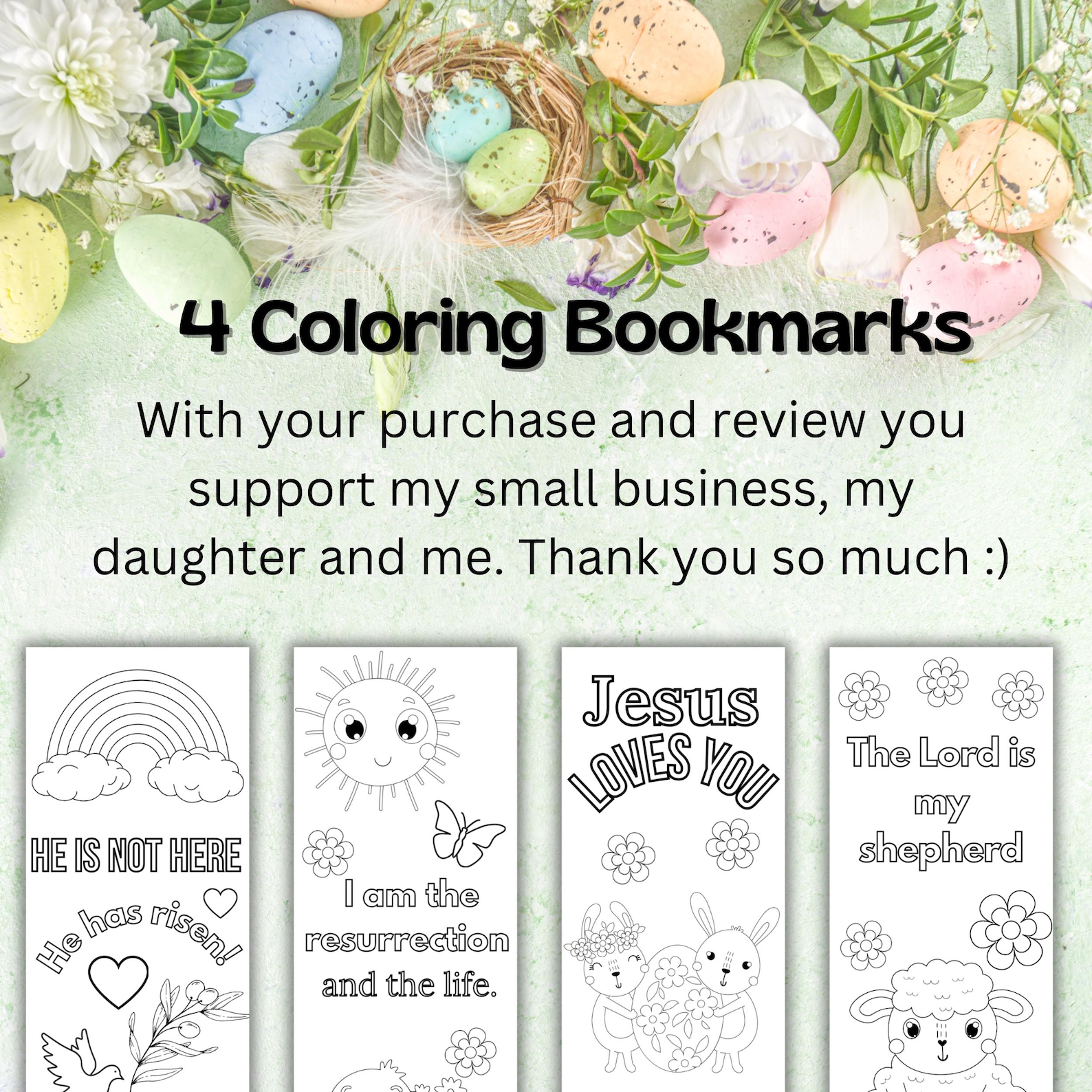 Kids Bible Verse Coloring Bookmarks | Easter Coloring Bookmarks ...