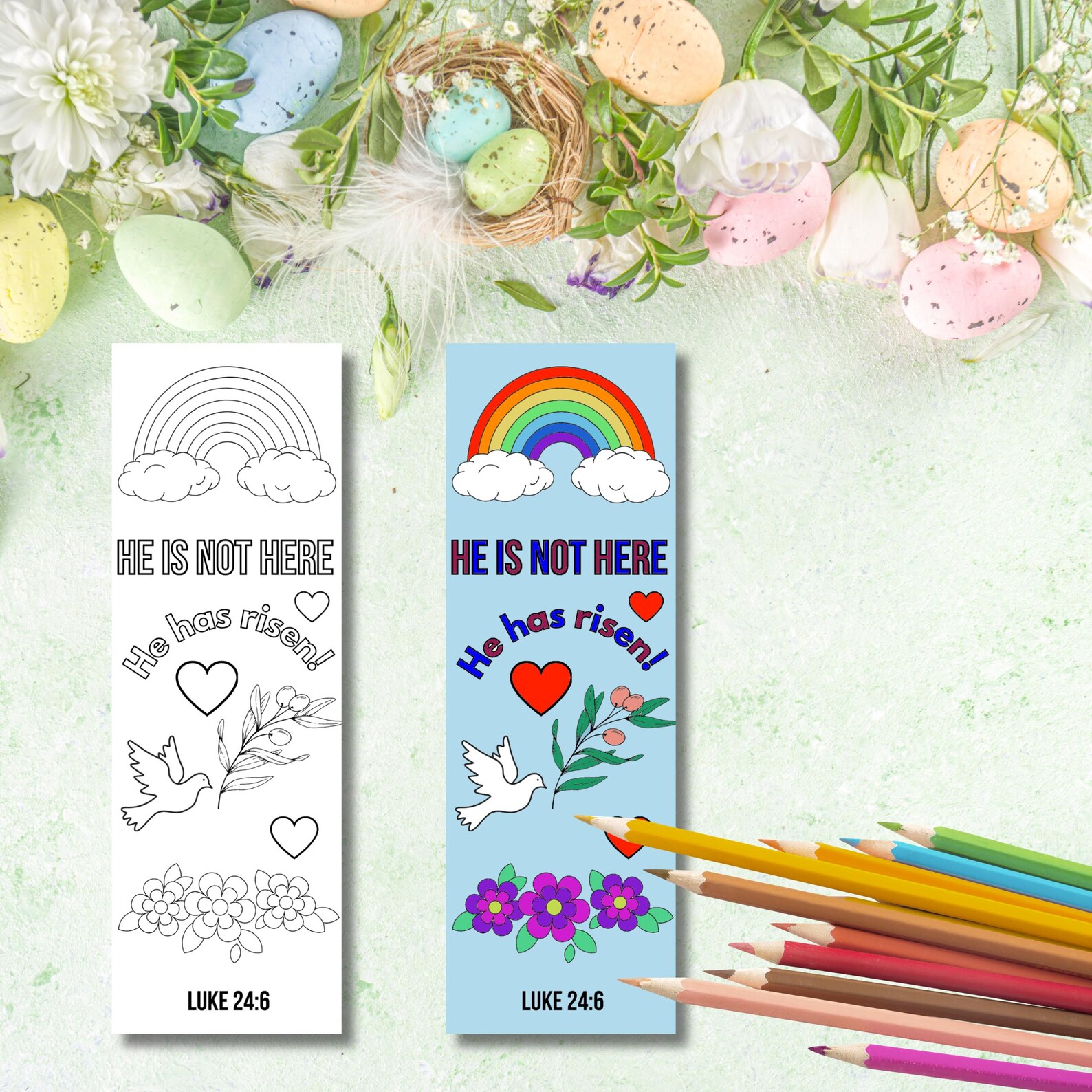 Kids Bible Verse Coloring Bookmarks | Easter Coloring Bookmarks ...