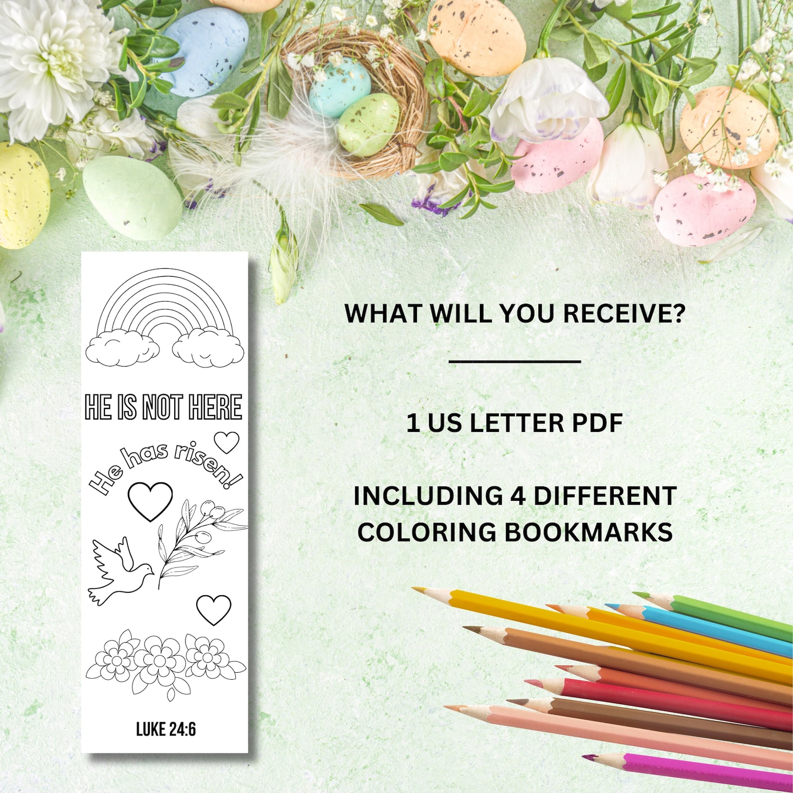 Kids Bible Verse Coloring Bookmarks | Easter Coloring Bookmarks ...