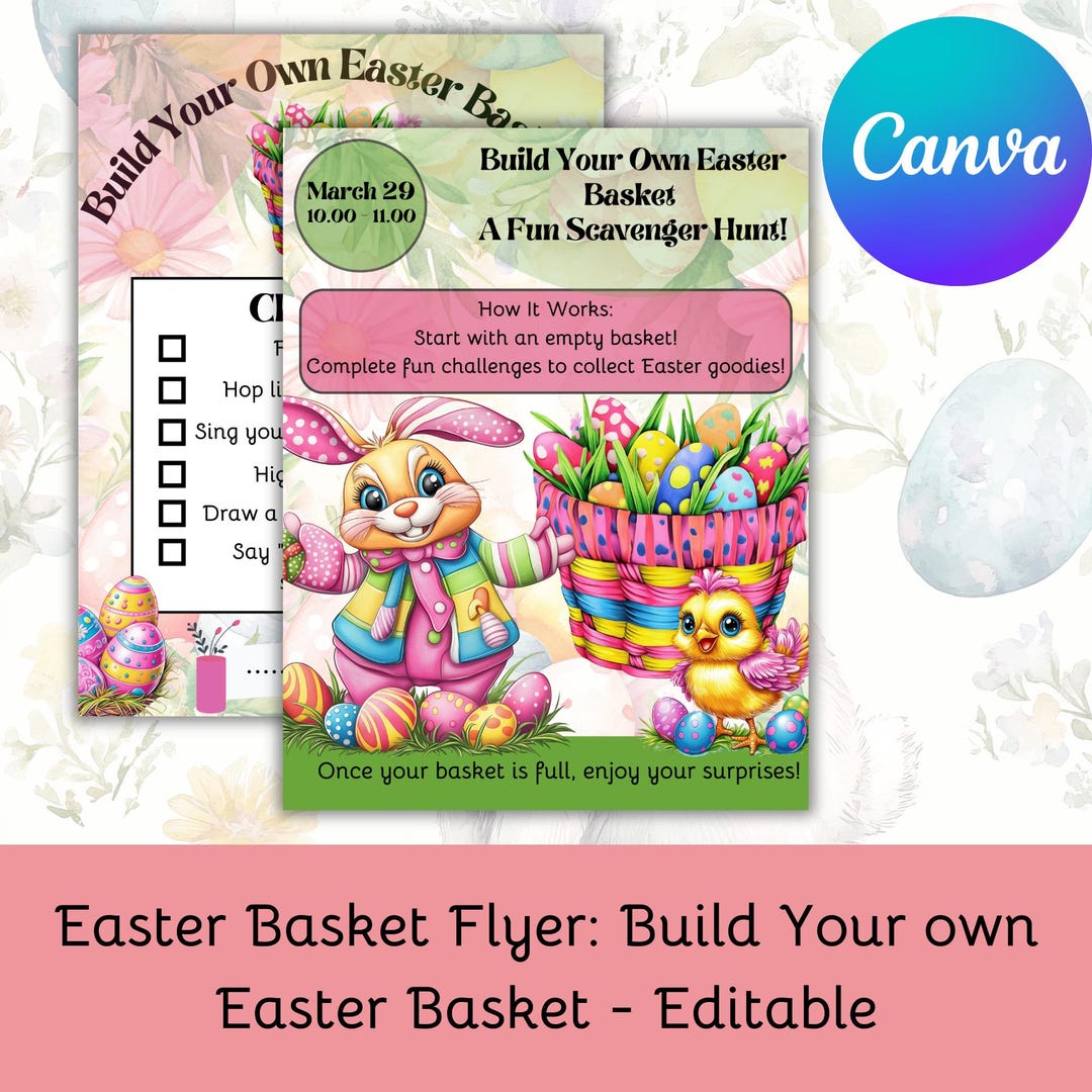Easter Scavenger Hunt Printable | Build Your Own Easter Basket Game for ...