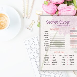 Secret Sister Questionnaire | Young Women | Girls Camp Secret Sister ...