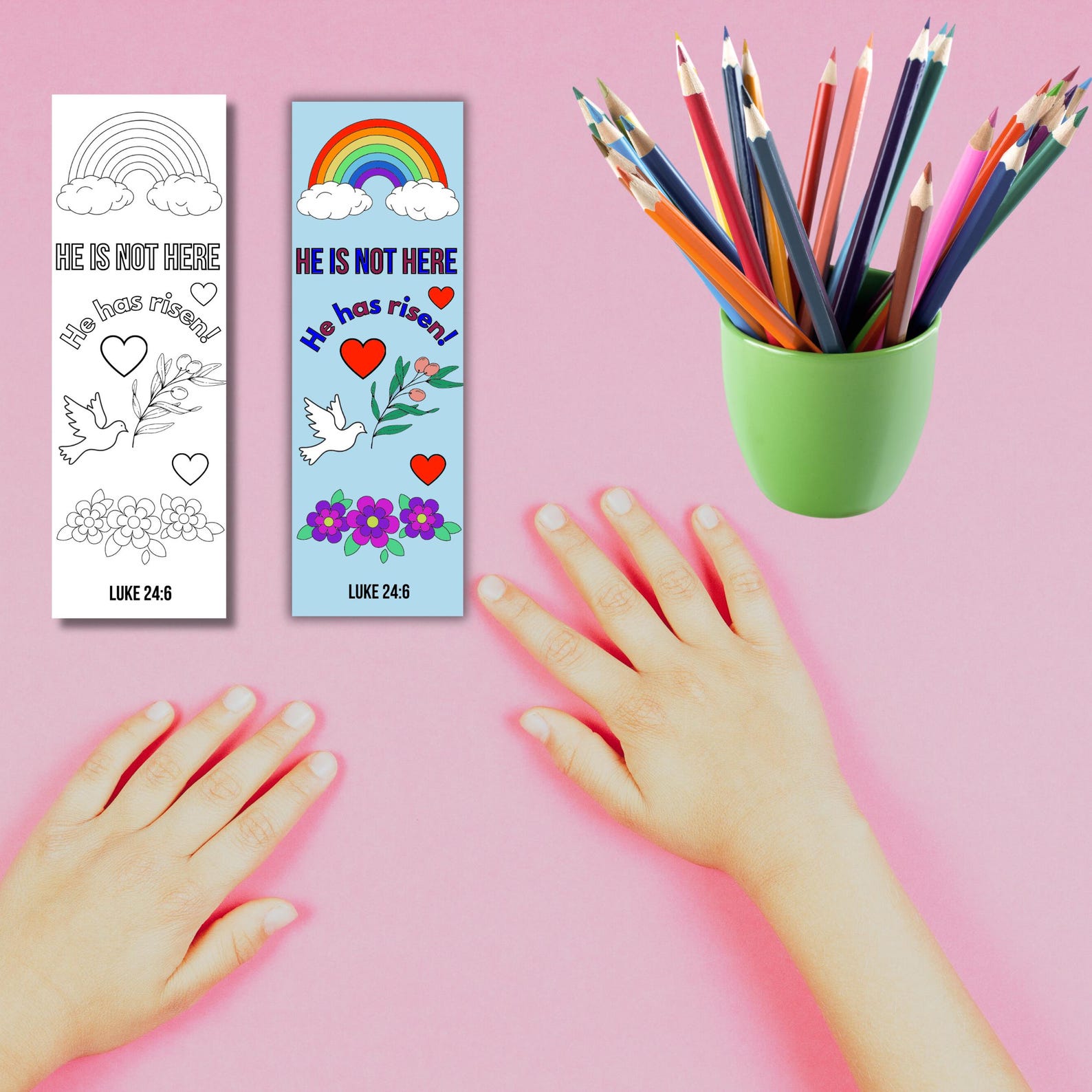 Kids Bible Verse Coloring Bookmarks | Easter Coloring Bookmarks ...