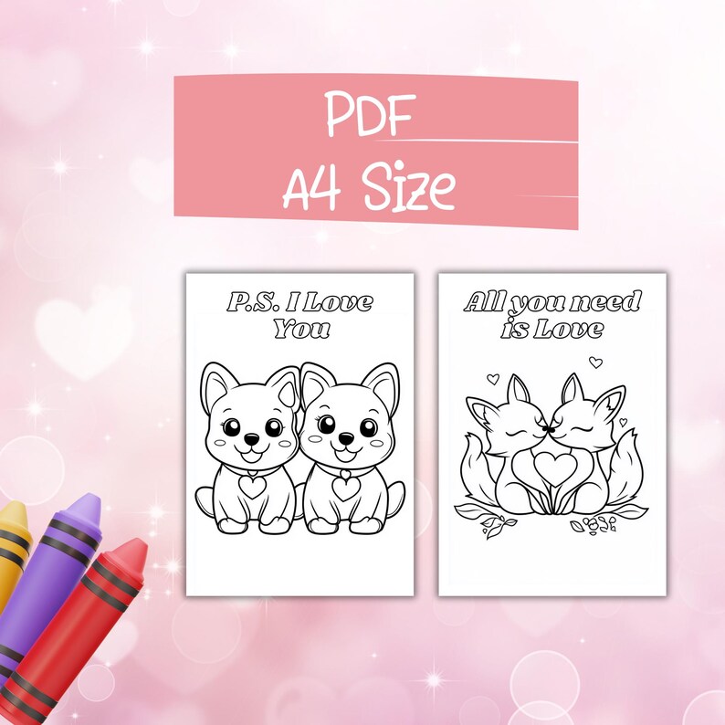 Valentine Coloring Pages for Kids Valentine Activity Adult Coloring ...