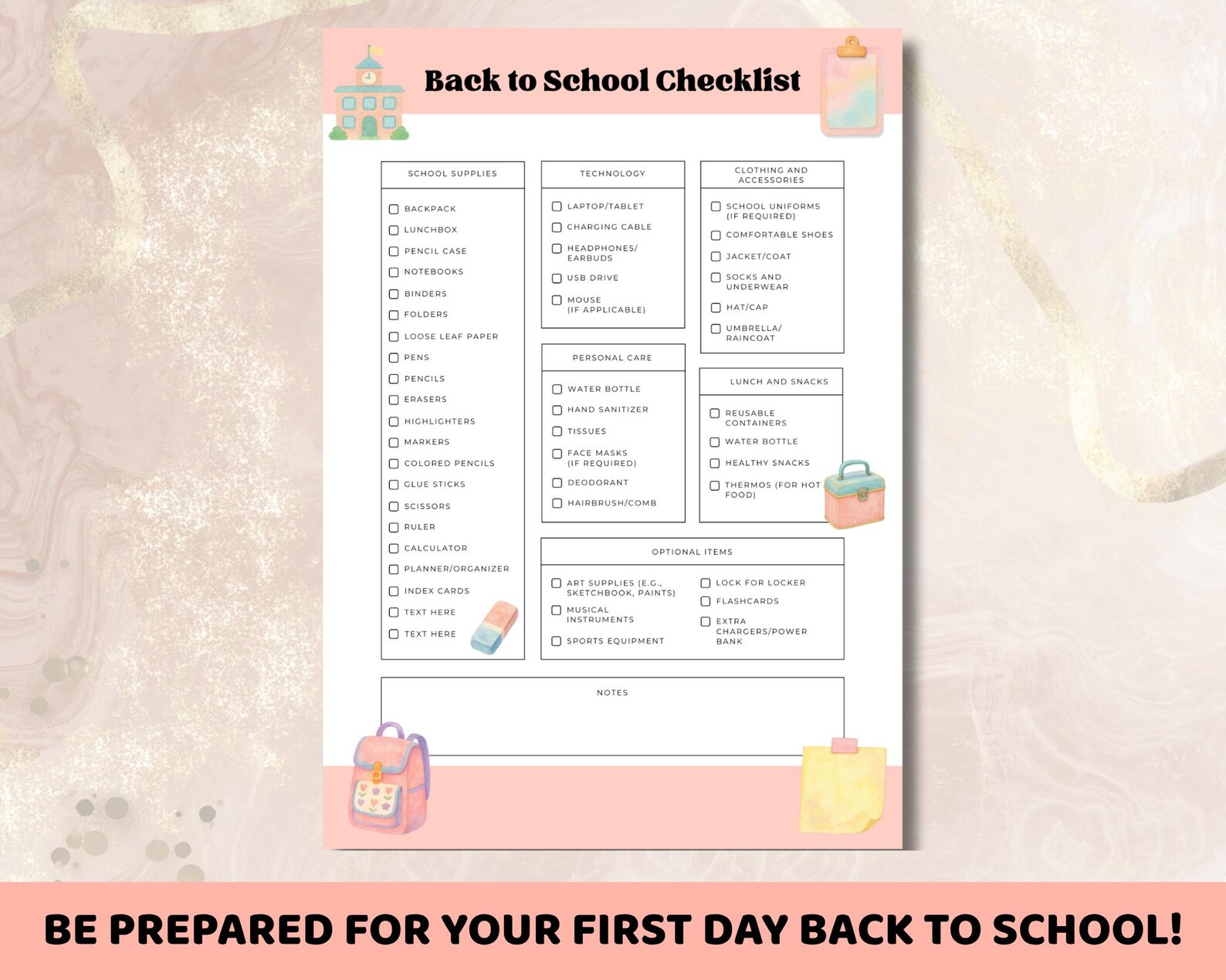 Ready for School Checklist, Printable Kids Routine Chart, Morning Tasks ...