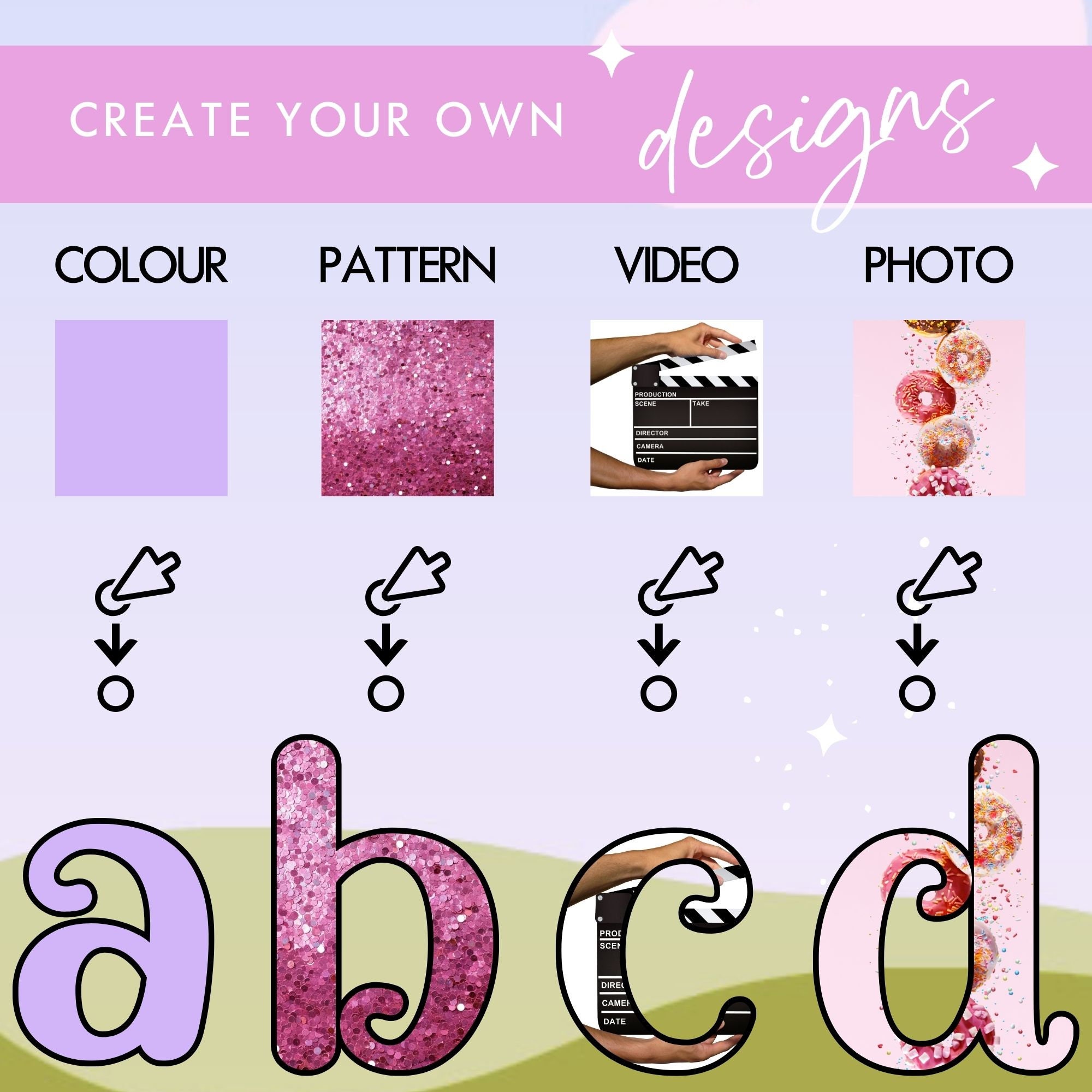 AMIRA, Custom Canva Frames, Alphabet and Number Frames for Canva ...