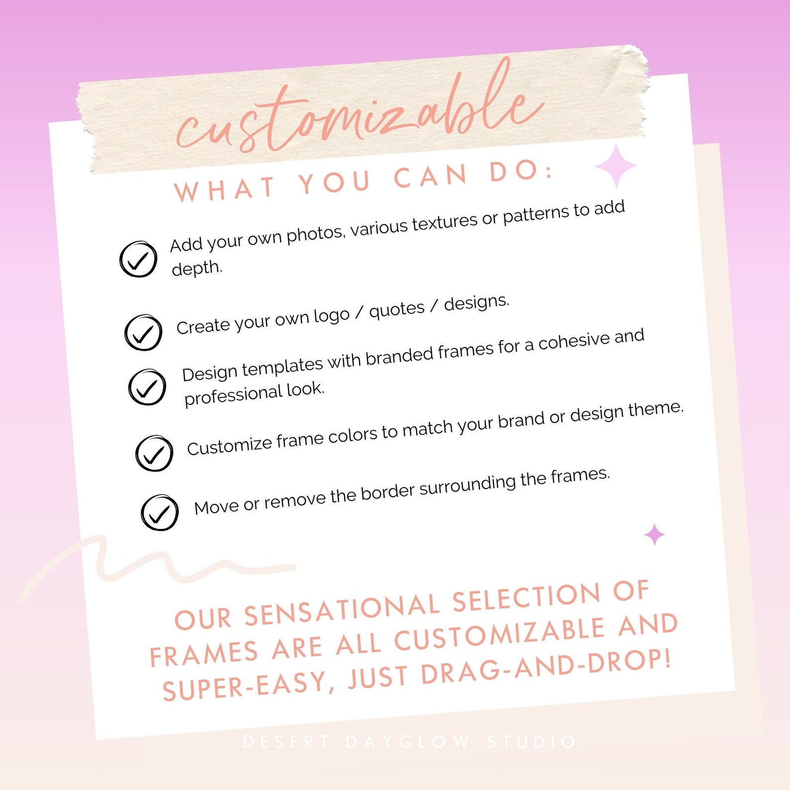 VALENTINES DAY, Custom Editable Canva Images / Picture Frames, Drag and ...