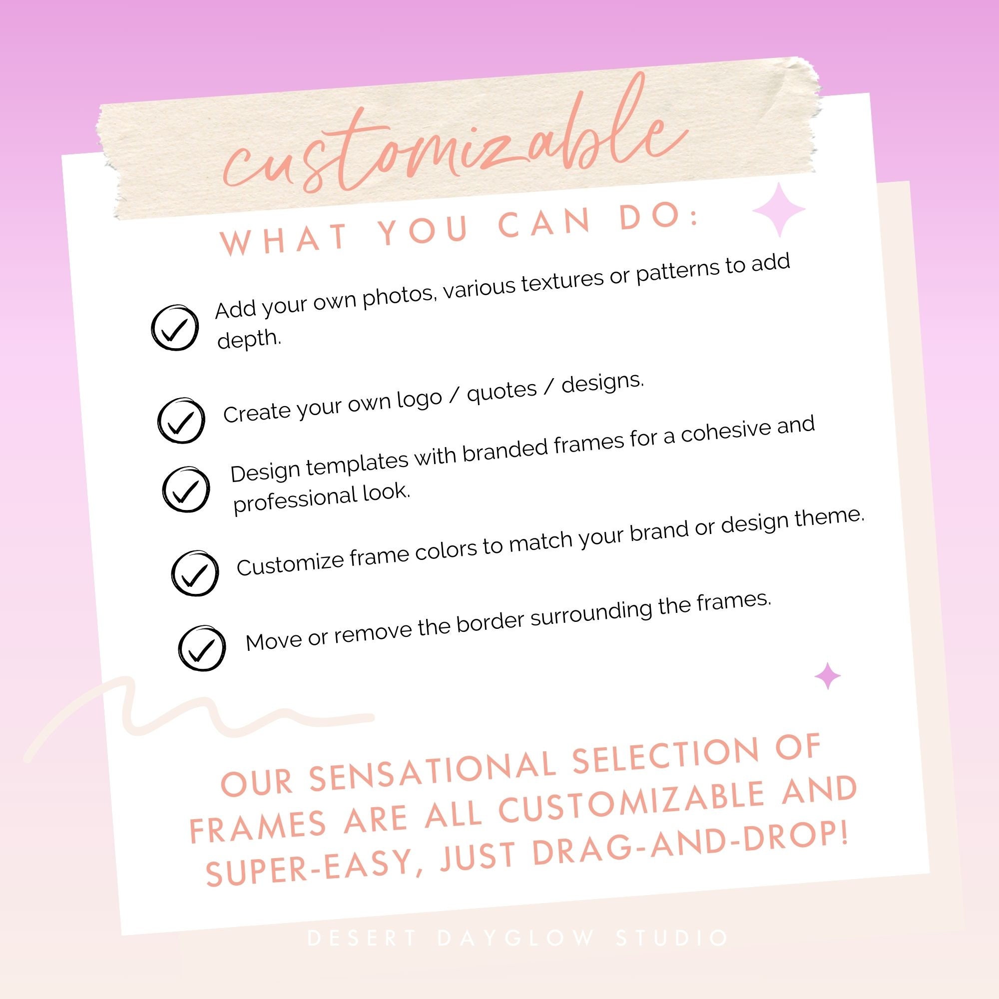 HOTTEST 100 BUNDLE, Alphabet Number Canva Frames Bundle, Custom ...