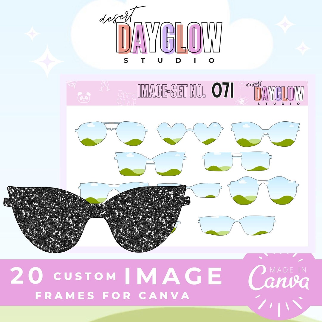 SUNGLASSES BUNDLE, Custom Editable Canva Images / Picture Frames, Drag ...