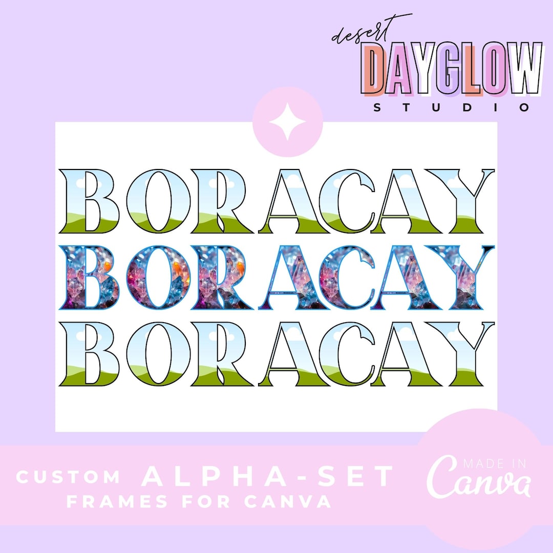 BORACAY, Custom Canva Frames, Alphabet and Number Frames for Canva ...