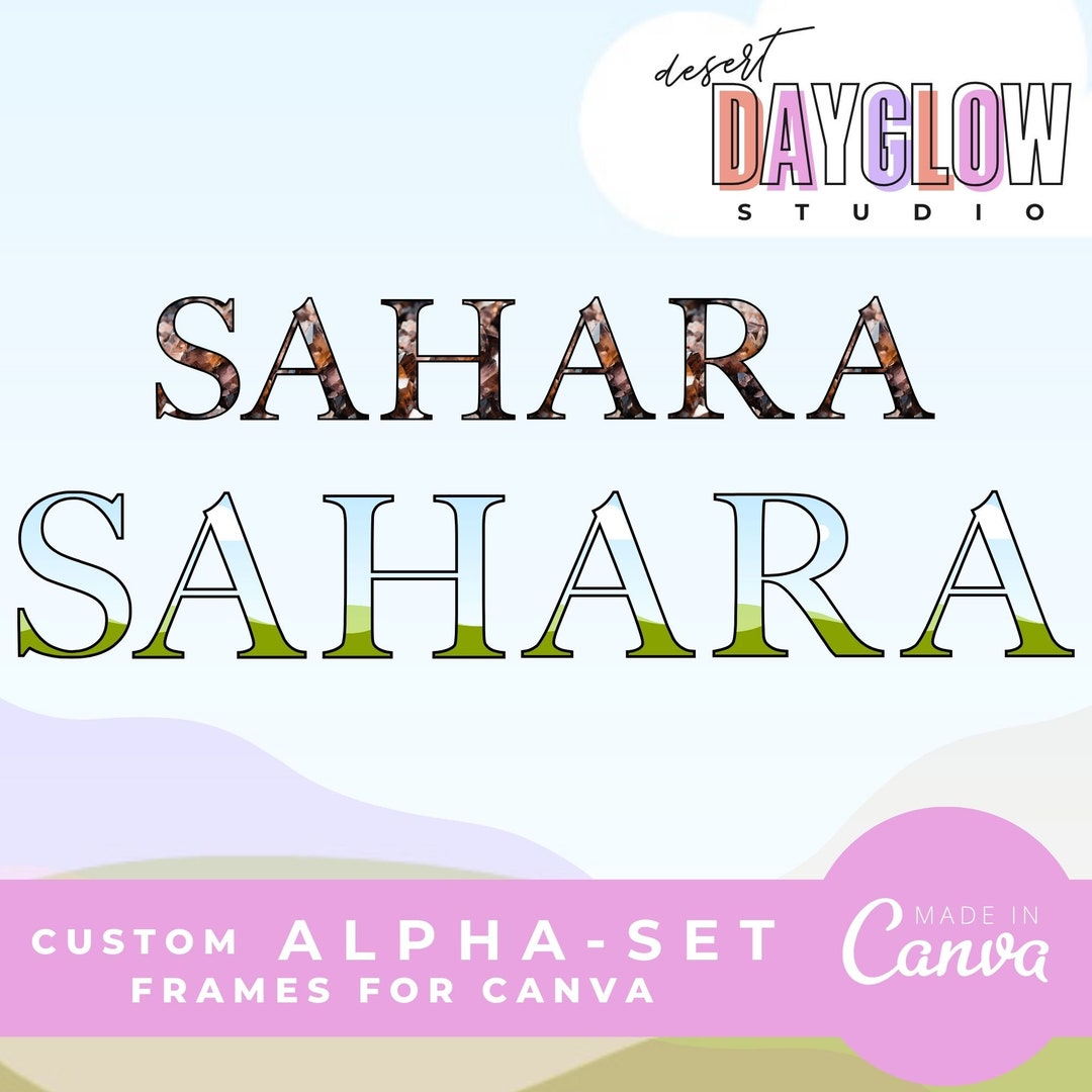 SAHARA, Custom Canva Frames, Alphabet and Number Frames for Canva ...