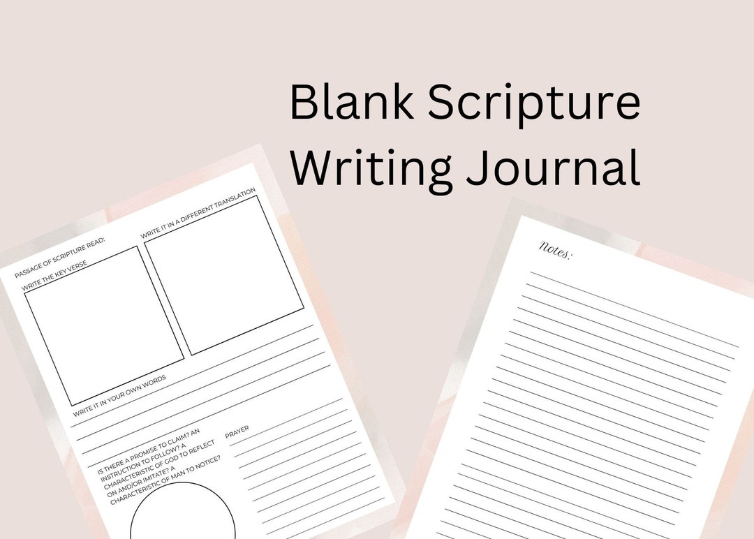 Blank Scripture Writing Journal - Etsy