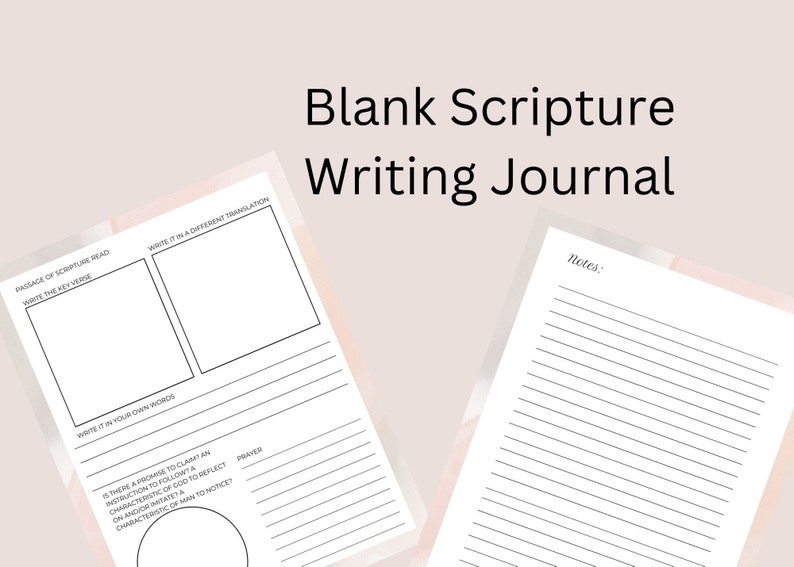 Blank Scripture Writing Journal - Etsy