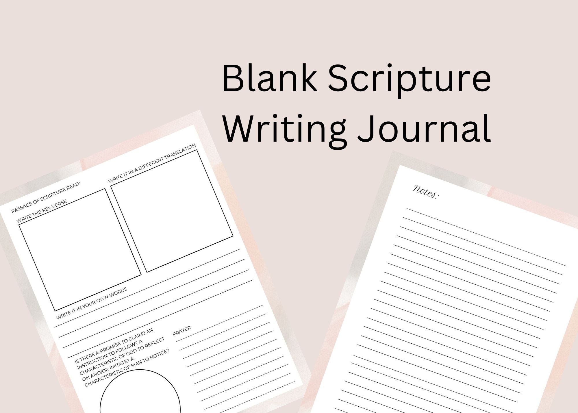 Blank Scripture Writing Journal - Etsy