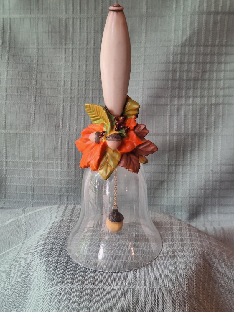Vintage 1980s Avon Harvest Bounty Acorn Design Bell, Made of Glass and ...
