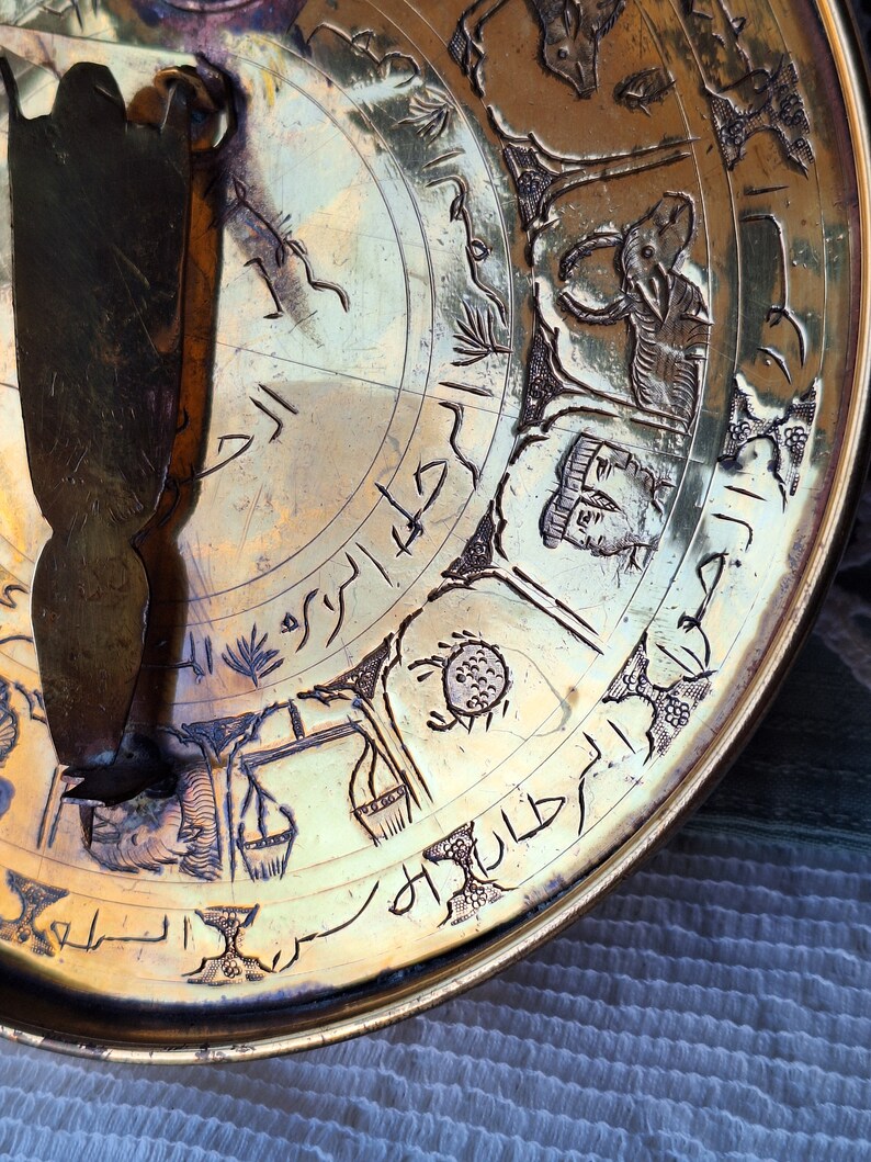 Antique Vintage Zodiac Ottoman Islamic Brass Vertical Hanging Sundial ...