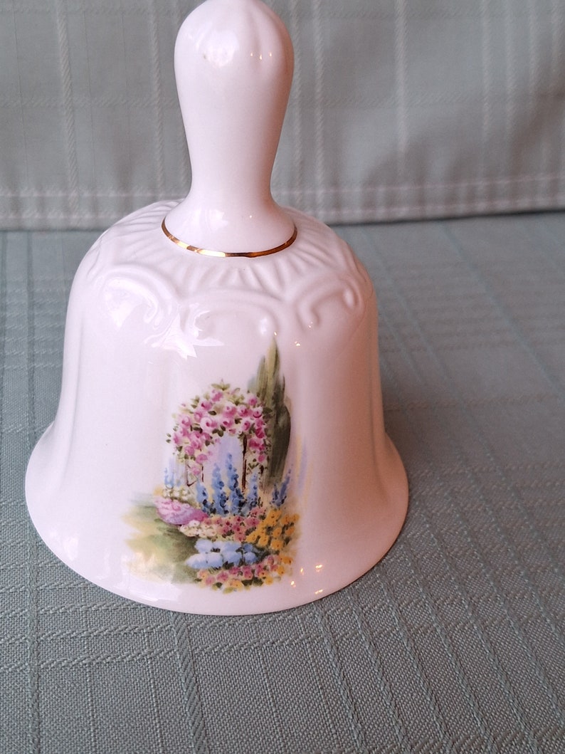 Vintage Fine Bone China Bell, Scene of a Summer Cottage on One Side ...