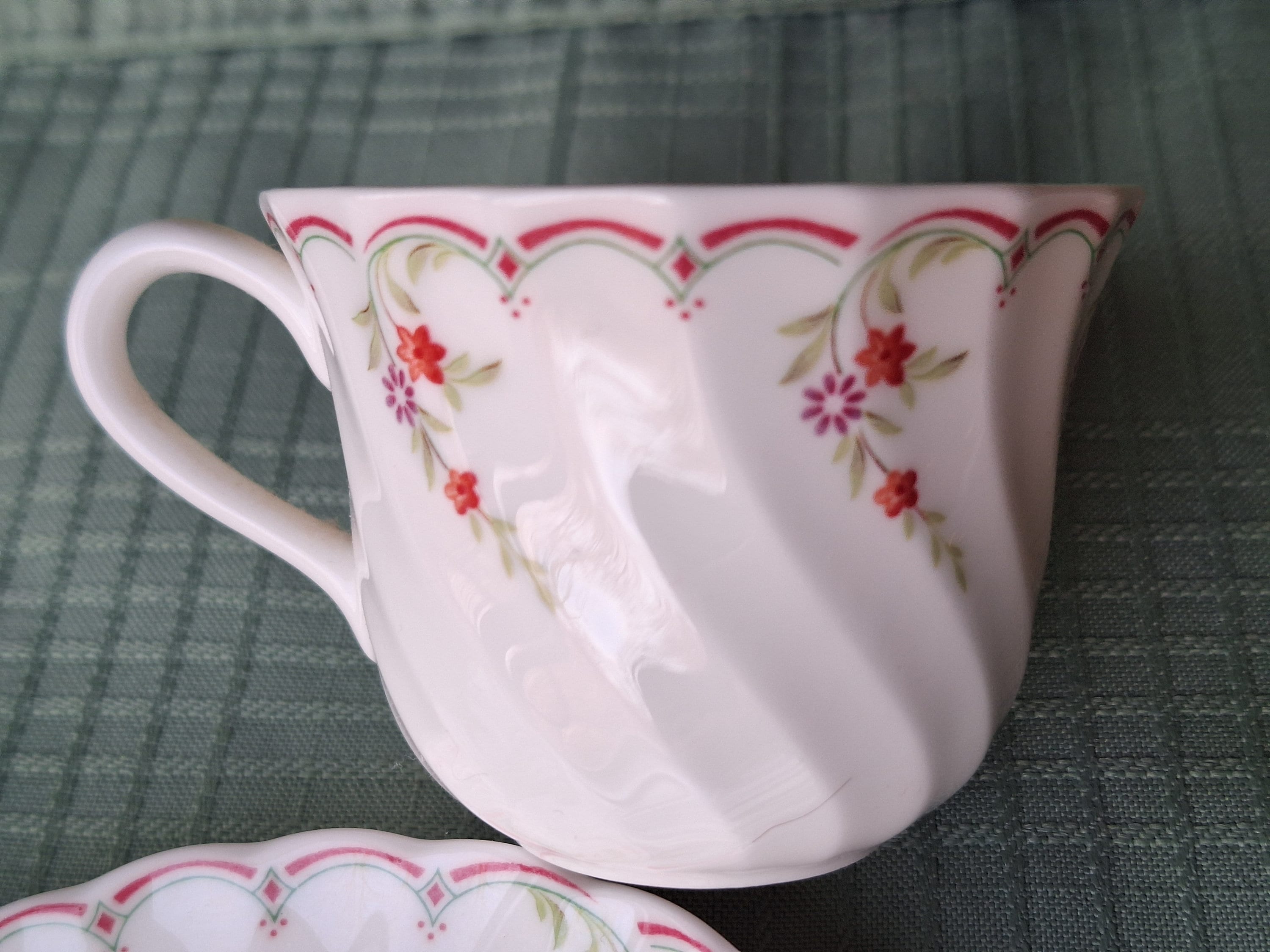 Vintage Pink Garland by Wedgewood Bone China Tea Cup Made in England - Etsy