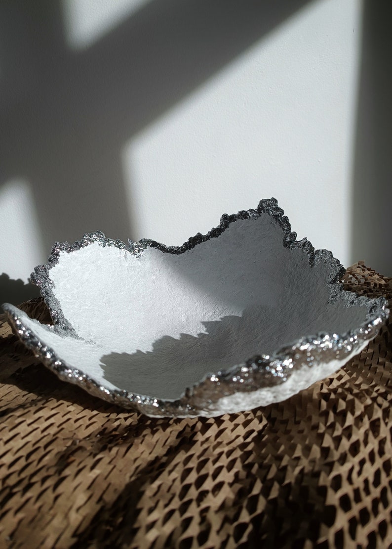 Paper Mache Bowl Modern Paper Mache Bowl White Papier Mache Bowl ...