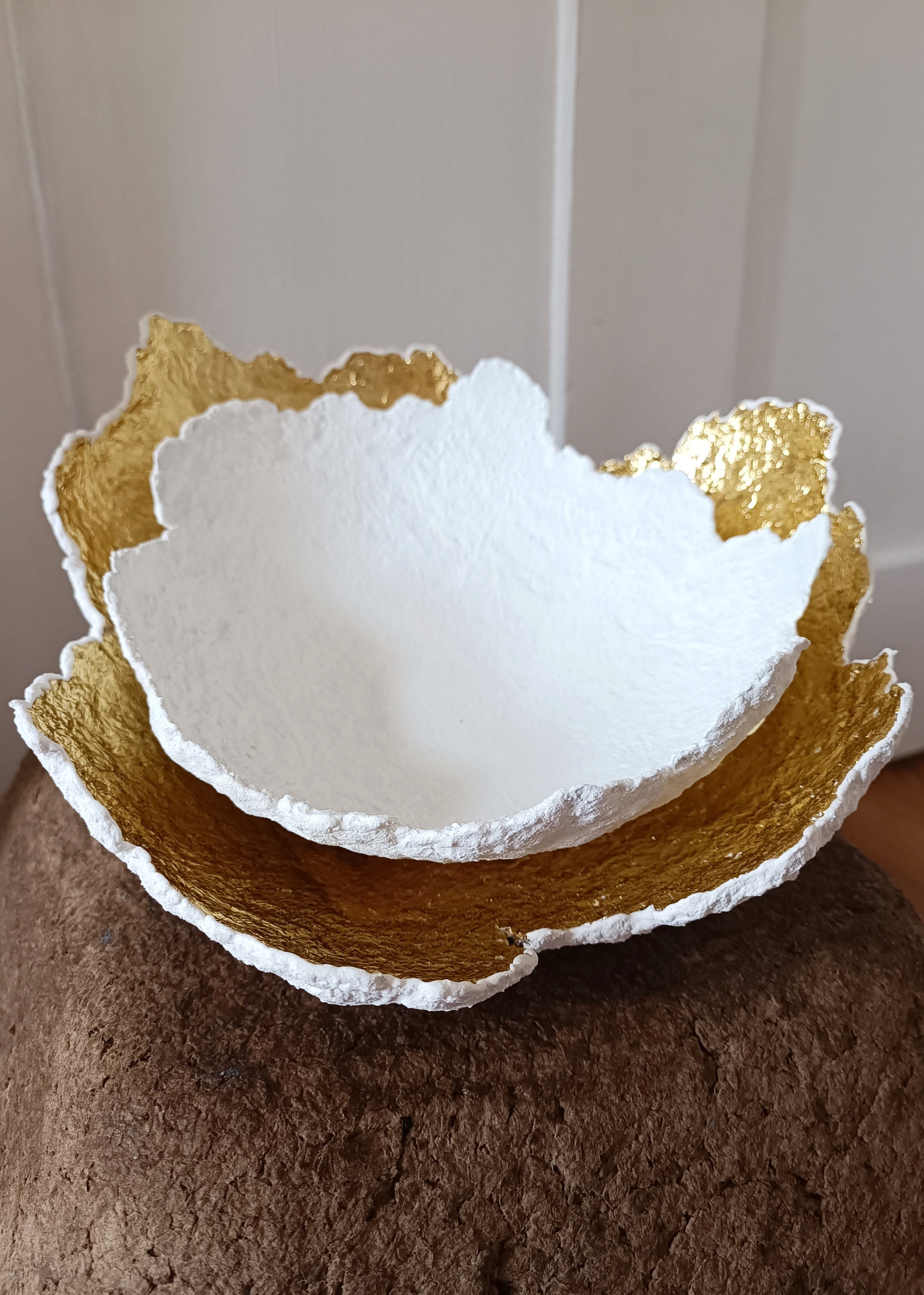 Paper Mache Bowl Modern Paper Mache Bowl Inspired Flowers Sustainable ...