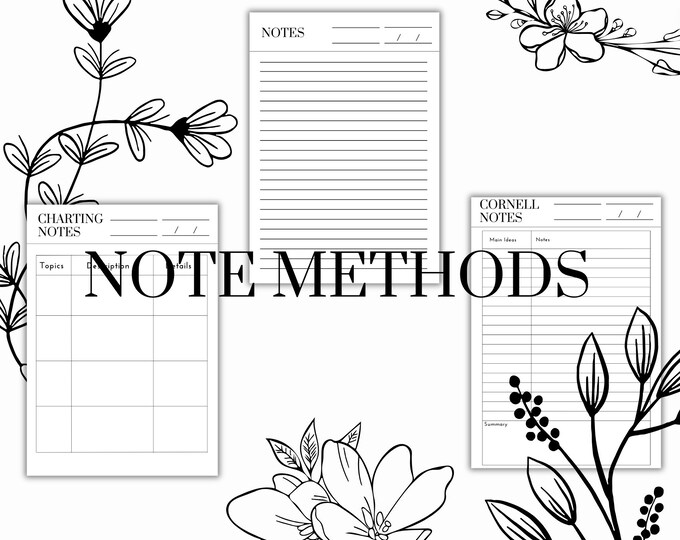Student Note Template Bundle Cornell Note Taking College Student ...