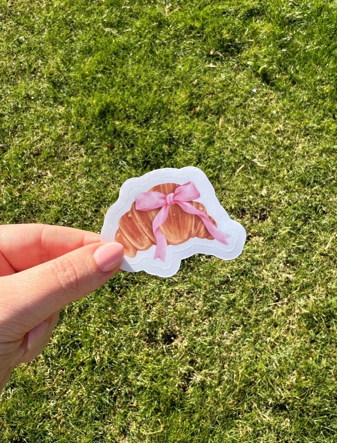 Coquette Croissant Vinyl Sticker for Laptop Decor Design Accessory ...