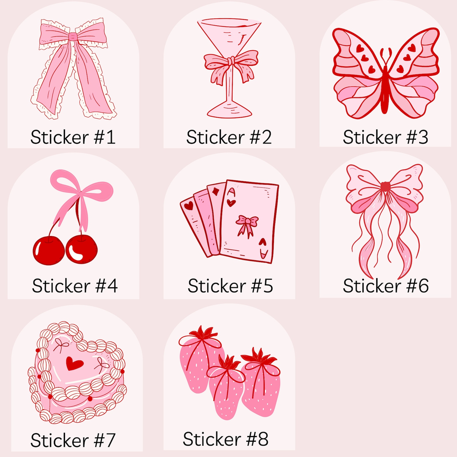 Girly Sticker Bundle for Phone Coquette Aesthetic Stickers for Laptop ...