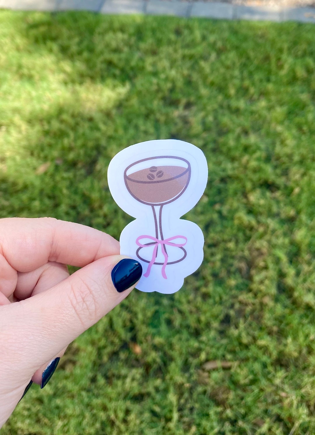 Espresso Martini Vinyl Sticker for Laptop Girl Bow Sticker for Phone ...