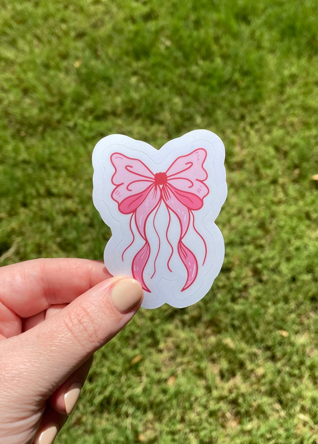 Pink Bow Sticker for Phone Girly Coquette Aesthetic Sticker for Laptop ...