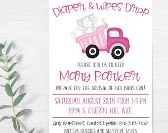 Diaper Drop Baby Shower Invitation, Diaper Shower Invitation, Boy Baby ...