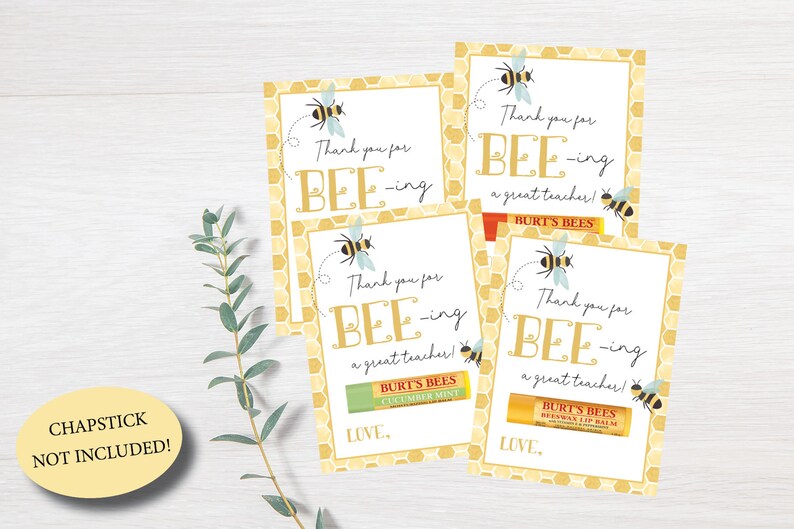 PRINTABLE Teacher Appreciation Gift, Chapstick Teacher Gift, Lip Balm ...