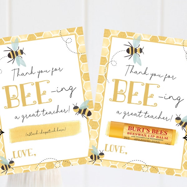 Teacher Appreciation Printable Chapstick - Etsy